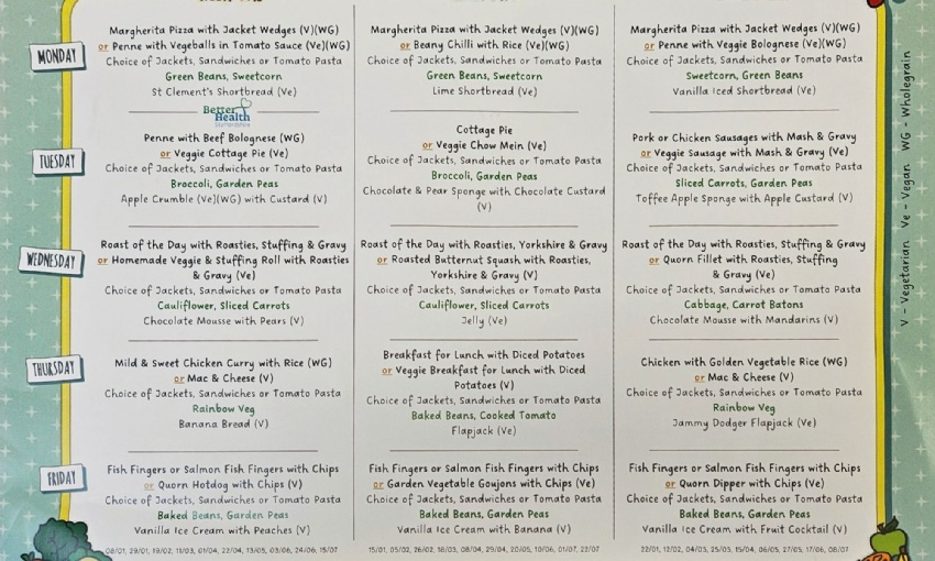 Hednesford Valley High School - School Lunch Menu